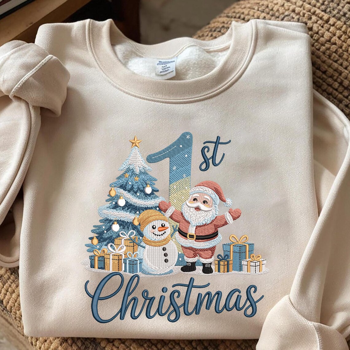 1st Christmas Embroidery Design, Baby Boys, Baby Girls Machine ...