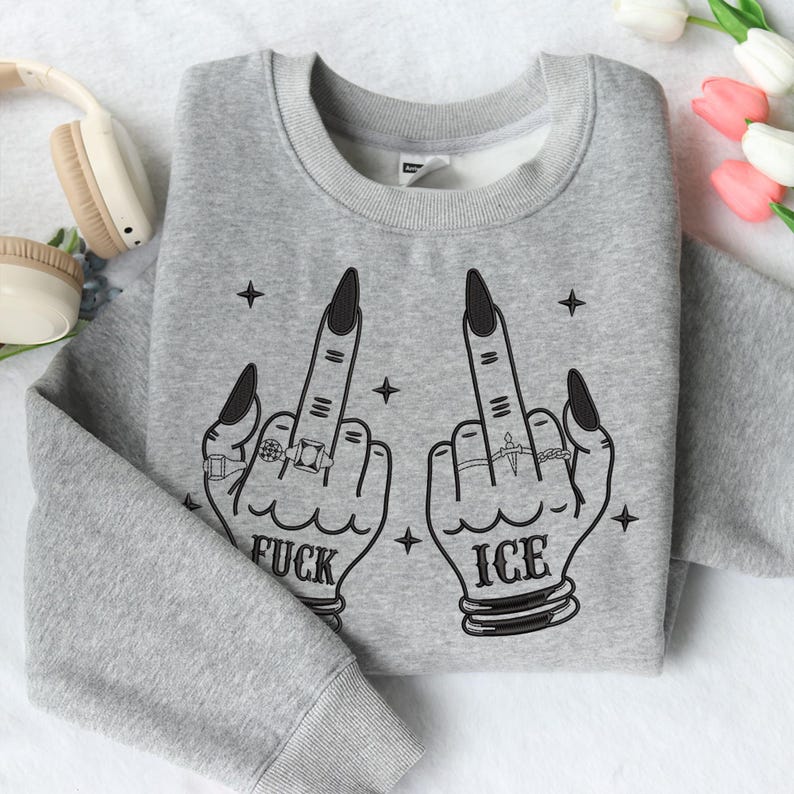 Fck Ice Embroidery Design, Anti-trump Fuck Ice Embroidered File ...