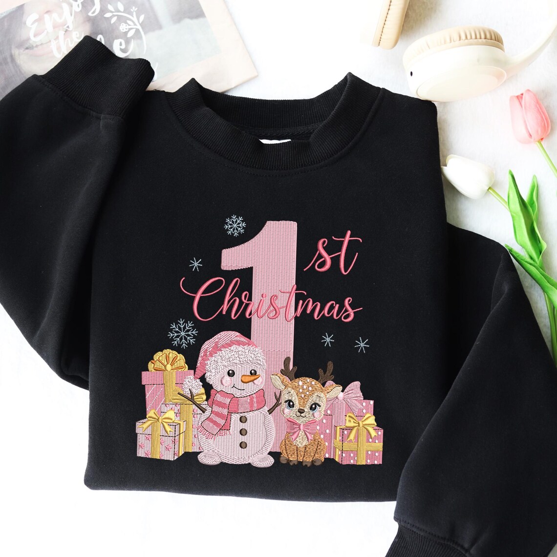 1st Christmas Embroidery Design, Baby Boys, Baby Girls Machine ...