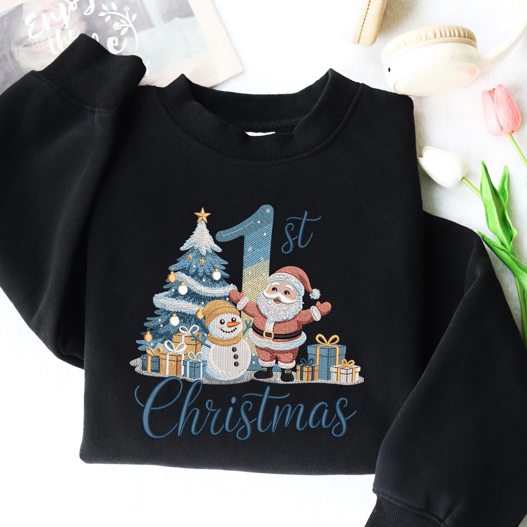 1st Christmas Embroidery Design, Baby Boys, Baby Girls Machine ...