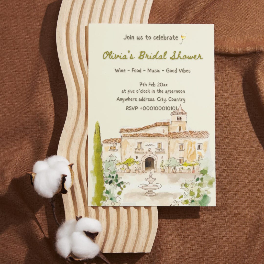 Tuscan House Bachelorette Invitation Template| Canva Editable - Etsy