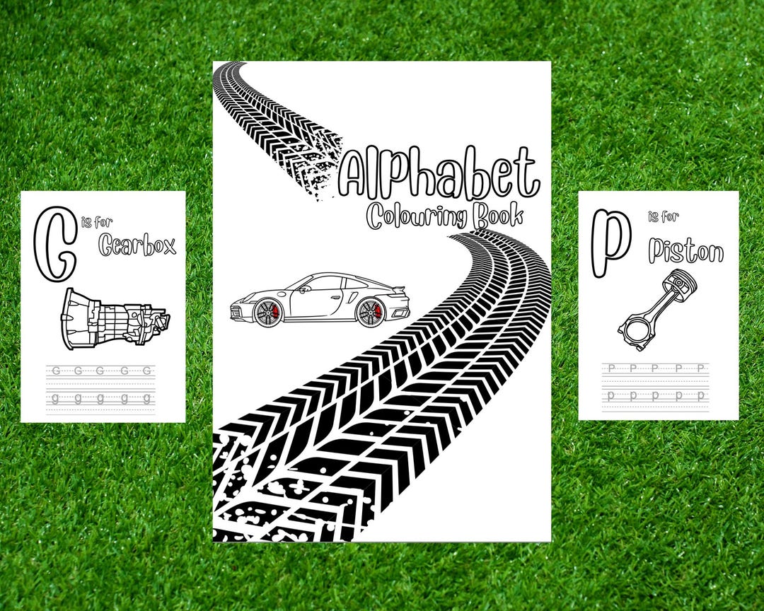 Car Loving A-Z Alphabet Coloring Worksheet, 27 Pages of Interactive ...