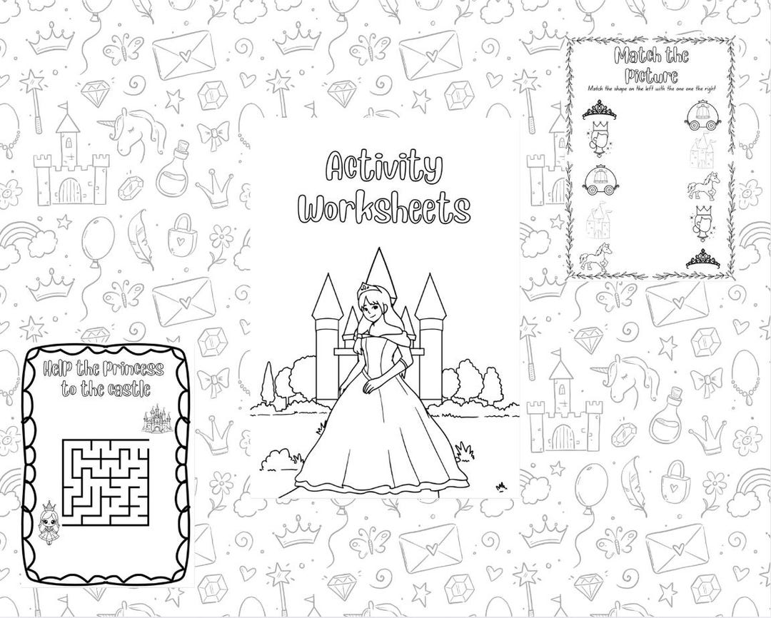 Children’s Princess Activity Worksheet – Fun, Learning, and Creativity ...