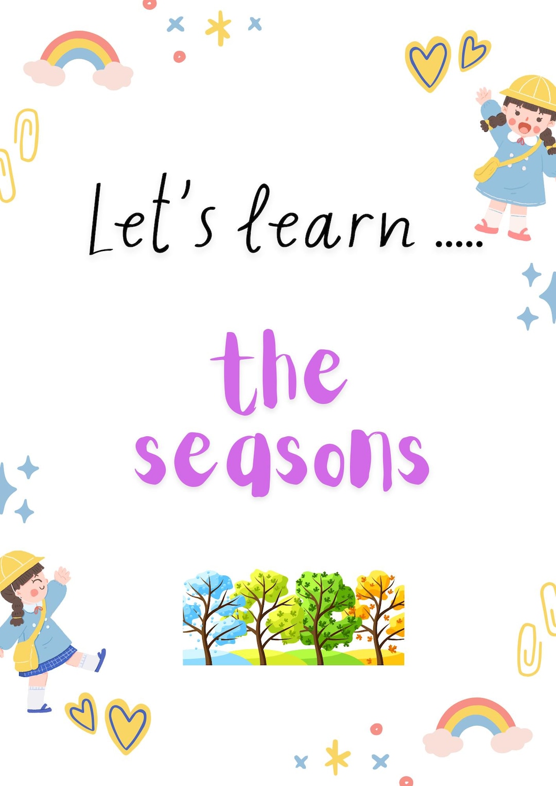 Let's Learn the Seasons - Etsy