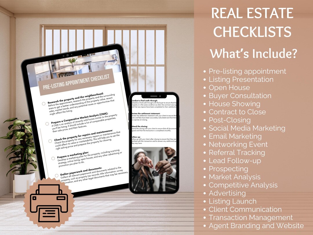 Real Estate Agent Checklist - Etsy