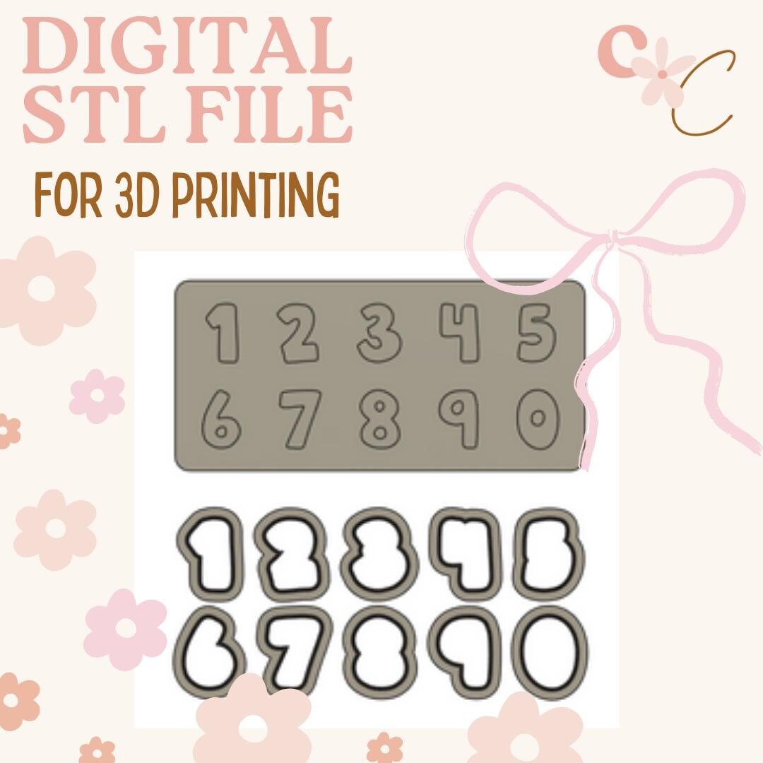 Mini Numbers Plate - Cookie Stamp and Cutter DIGITAL STL File - Etsy