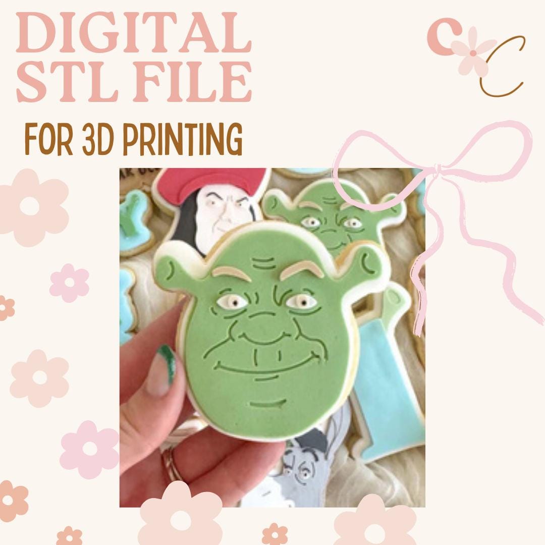Shrek Face - Cookie Stamp and Cutter DIGITAL STL File - Etsy