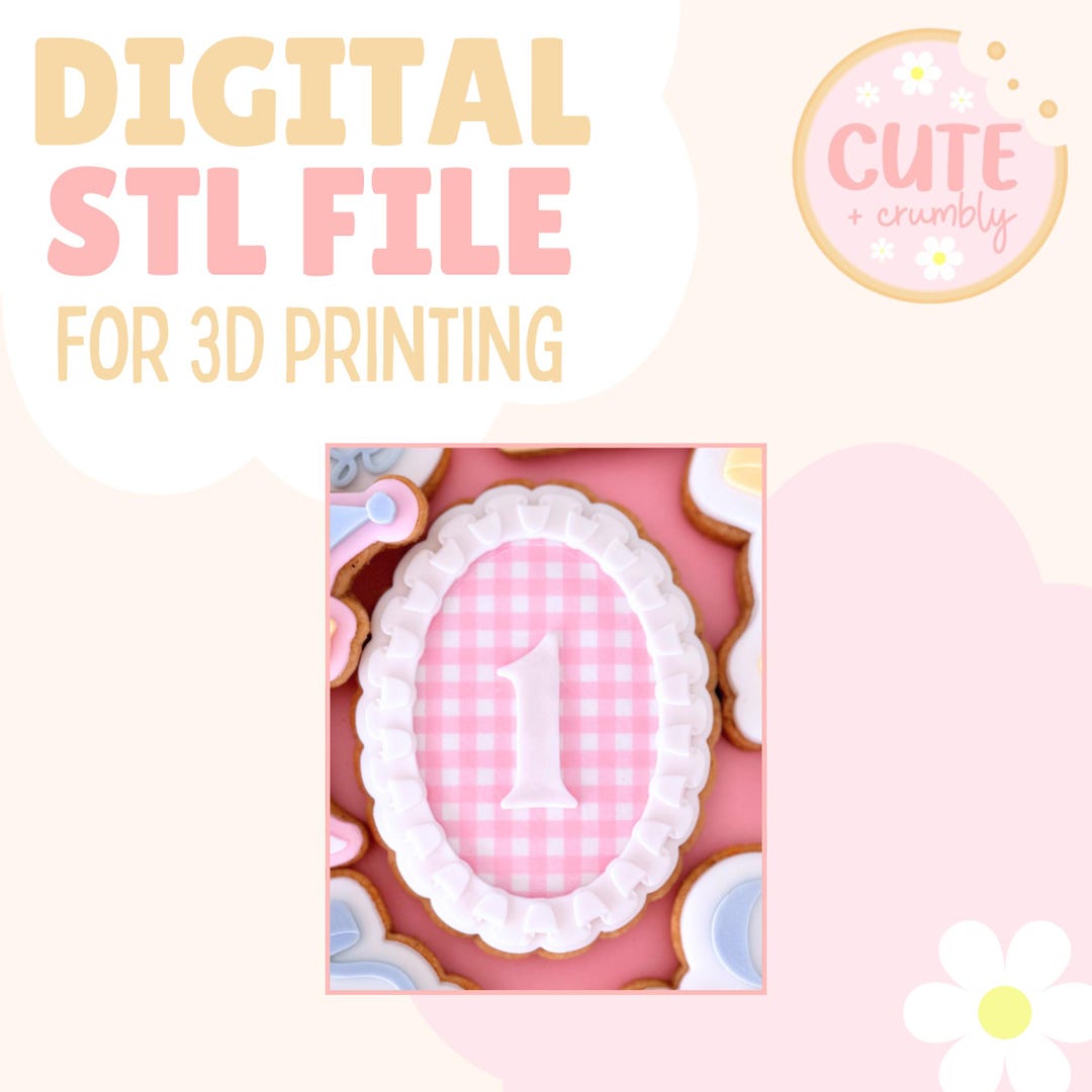 Frilly Border Oval With Optional Number 1 Plate - Cookie Stamp and ...