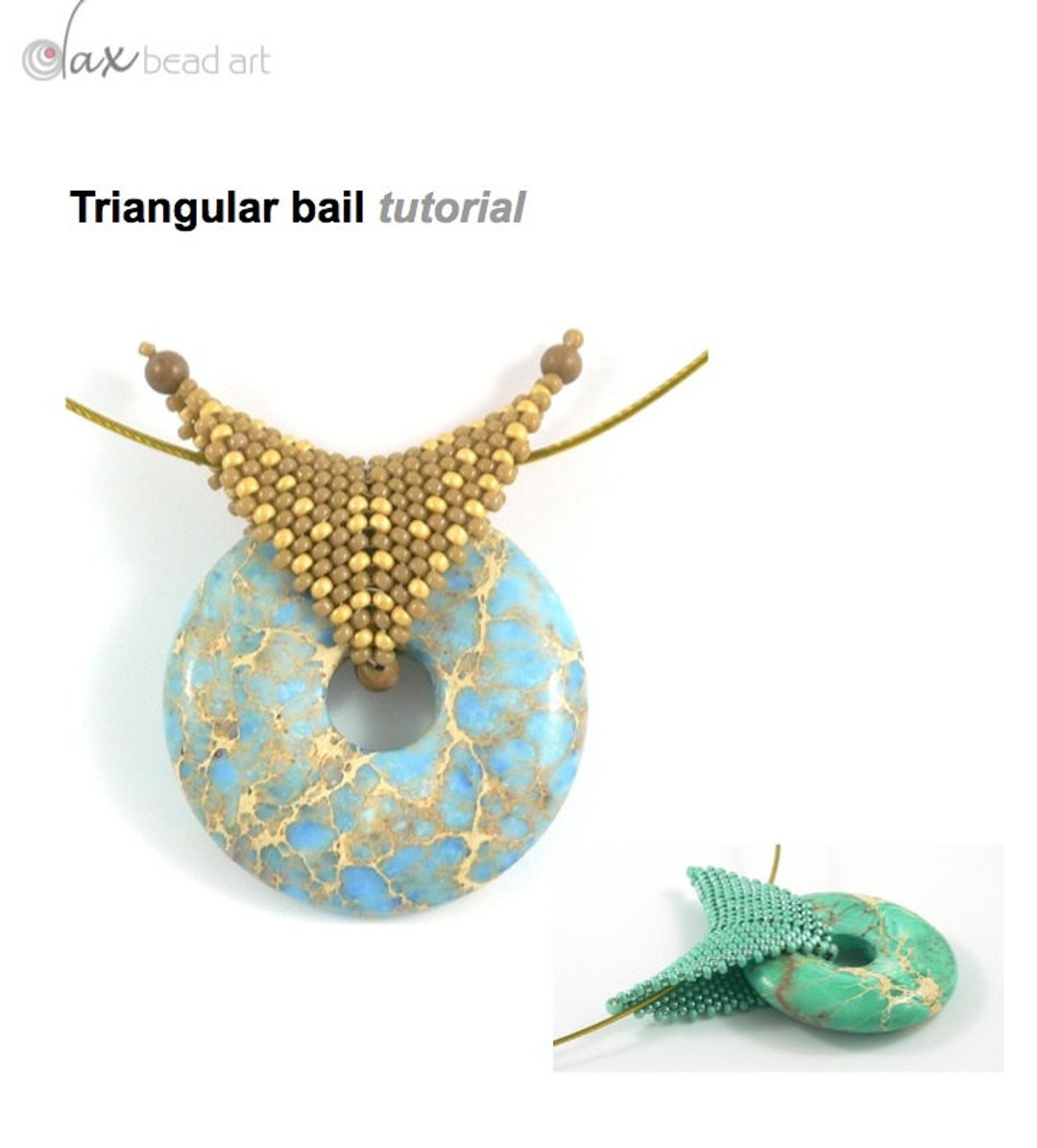 Triangular Herringbone and Peyote Beaded Bail for Focal Beads and ...