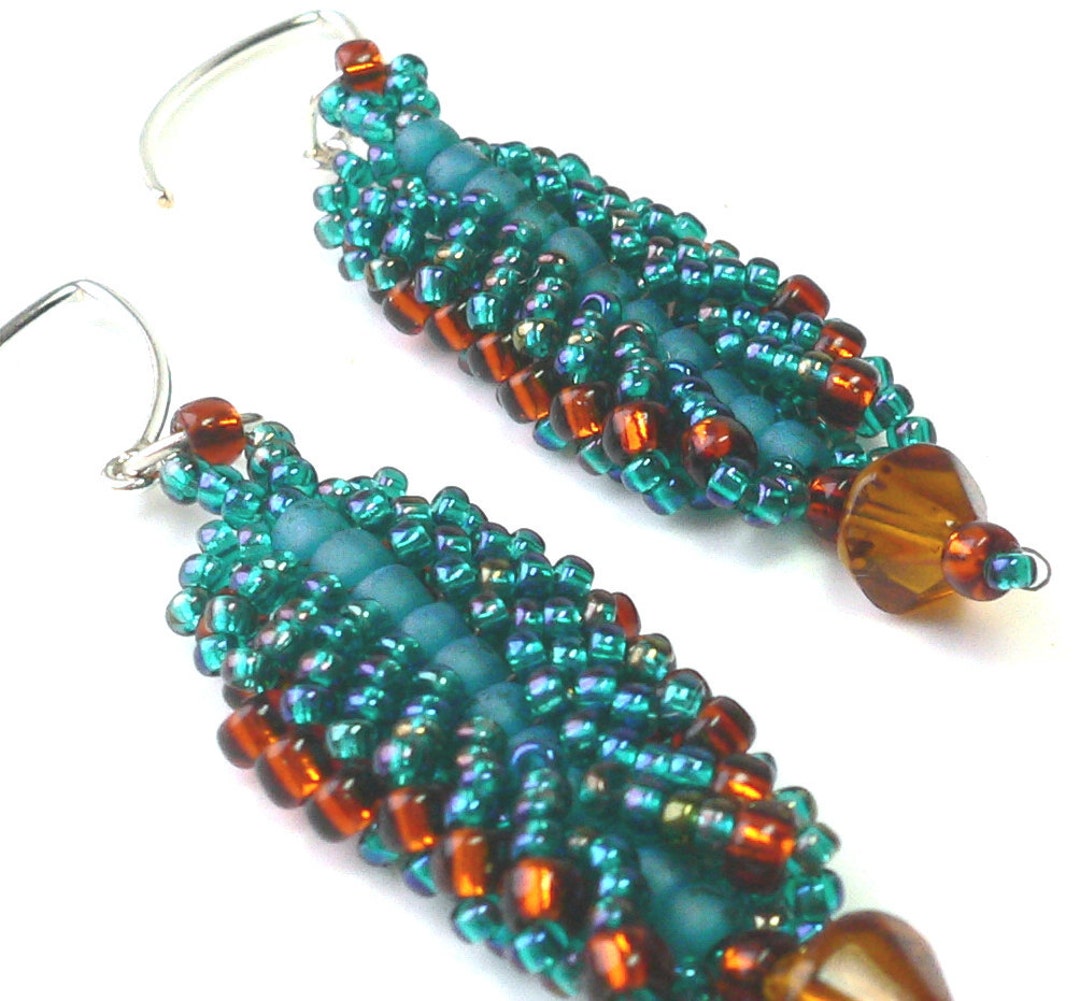 Flat Spiral Beadweaving Tutorial and Earring and Bracelet Instant ...