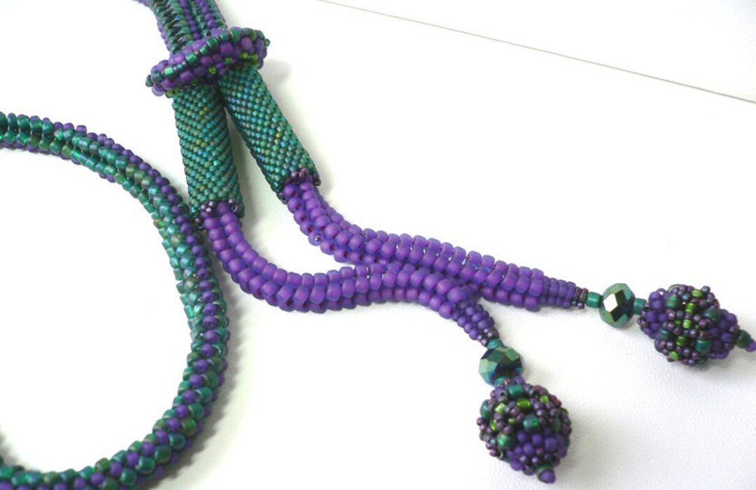 Vida Beaded Rope Necklace Tutorial: Instant Downloadable Pattern PDF ...