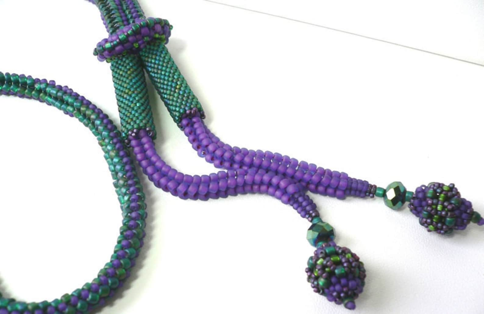Vida Beaded Rope Necklace Tutorial: Instant Downloadable Pattern PDF ...