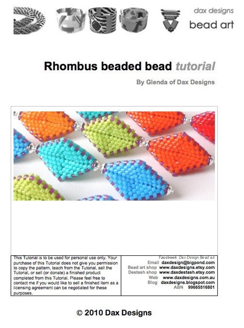 Rhombus Beaded Beads Tutorial: Instant Downloadable Pattern PDF File - Etsy
