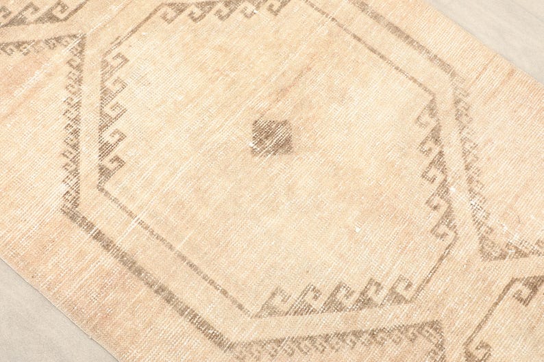 3x12 Beige Brown Runner, Kitchen Runner, Entrway Runner, Vintage ...