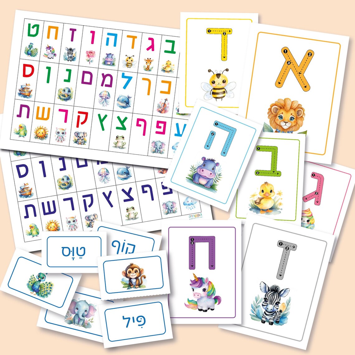 Hebrew Alphabet Kit Pdf, Hebrew Alphabet Flashcards, Hebrew Alphabet ...