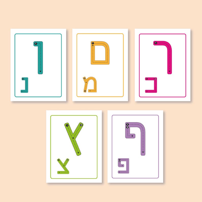 Hebrew Alphabet Flashcards: Alef Bet Printable Set (PDF Download) - Etsy