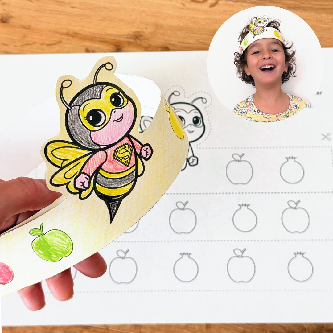 Rosh Hashanah Bee Crown – Printable Bee Headband Craft, Jewish New Year ...