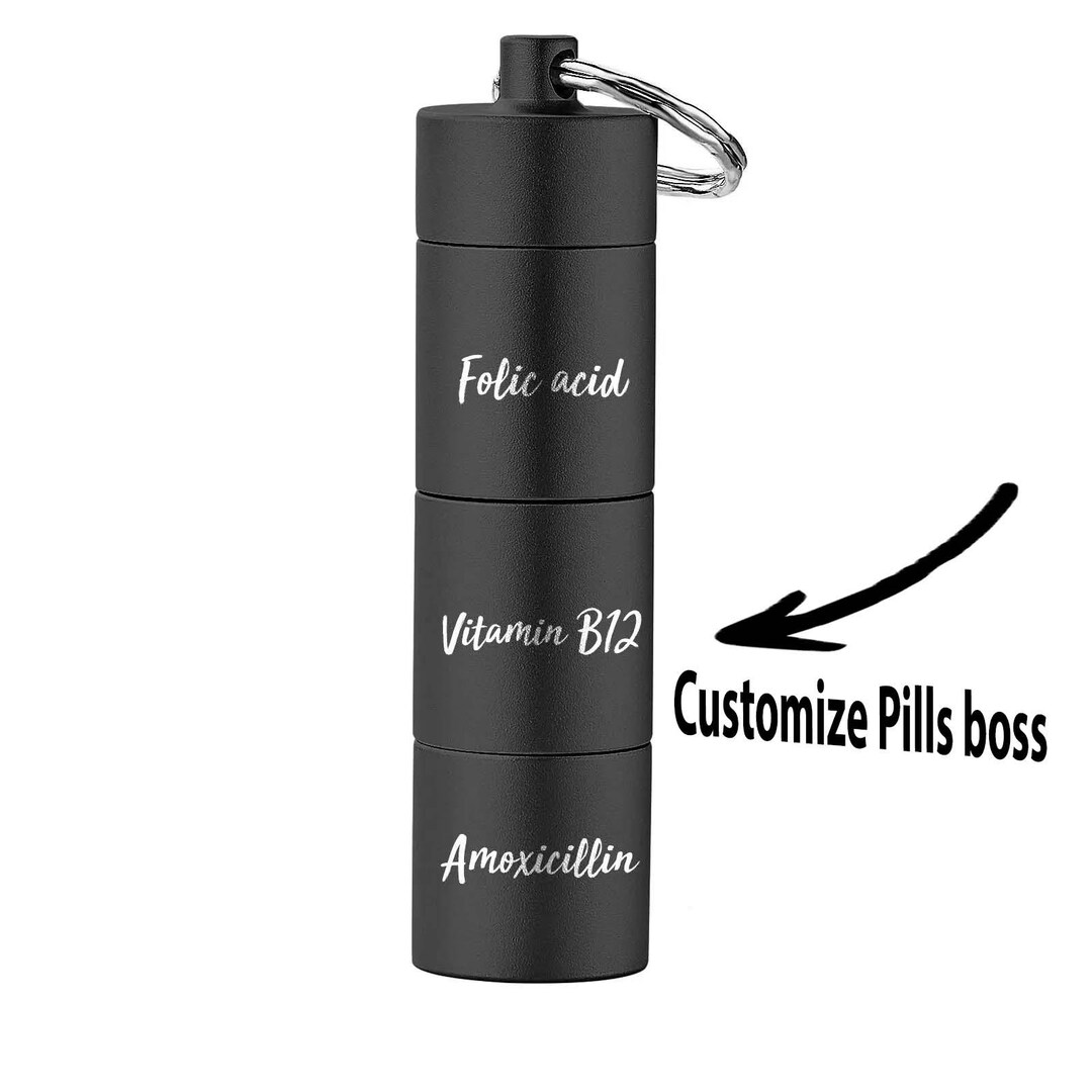 Custom Engraved Keychain Pill Box Portable Creative Gifts - Etsy