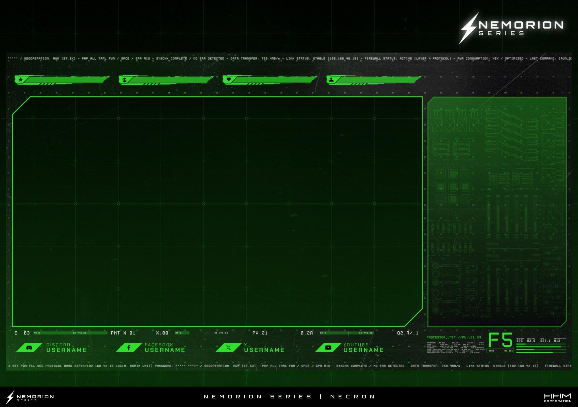 Nemorion Series Necron | Overlay Streaming Package | Twitch, Kick, OBS ...