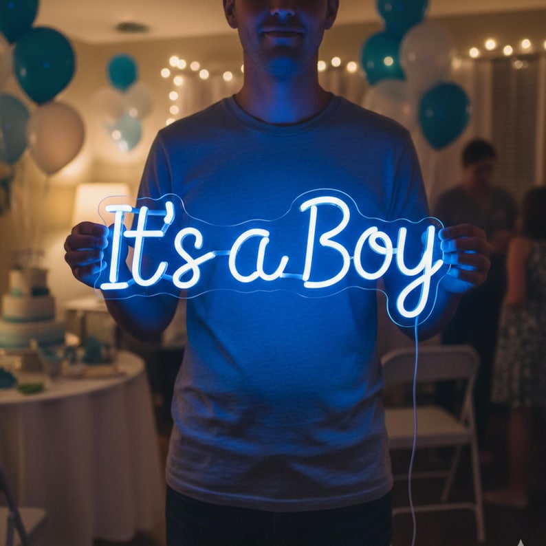 Custom LED Neon Sign – Baby Shower & Gender Reveal Decor - Etsy