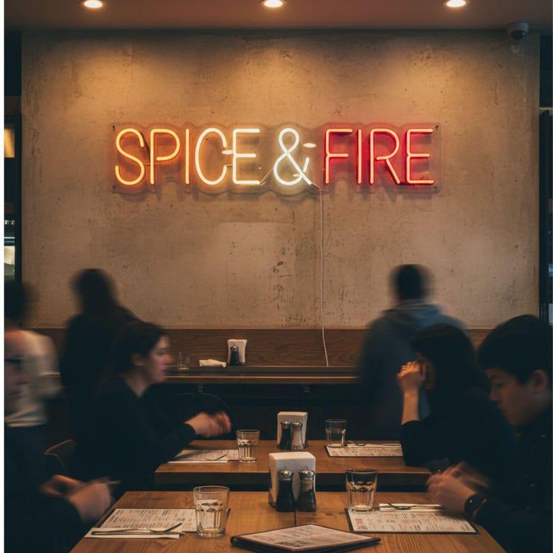 Personalized Restaurant Neon Sign – Custom LED Neon Light for Bar, Café ...