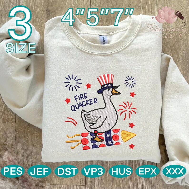 Fire Quacker Machine Embroidery Designs, Happy Independence Day ...