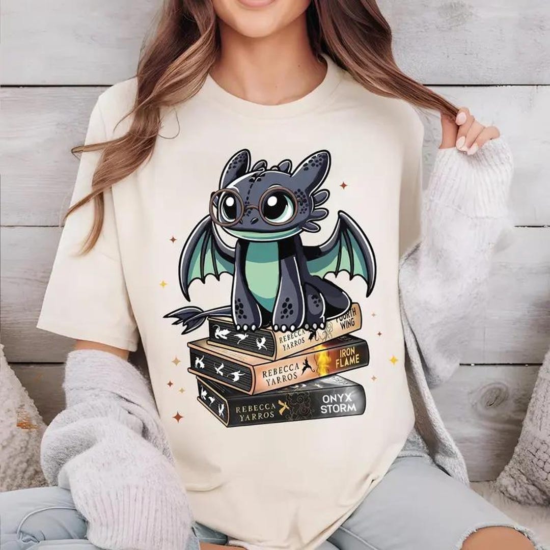 Retro Fourth Wing Series Shirt, HTTYD Dragon Shirt, Bookish Tee Gift ...