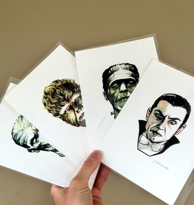 Classic Monster Portraits 4 Prints Collection - Etsy