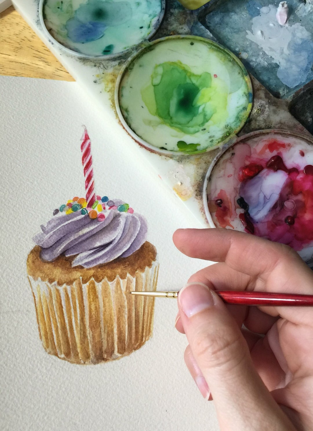 Cupcake Watercolour - Original Painting - Etsy