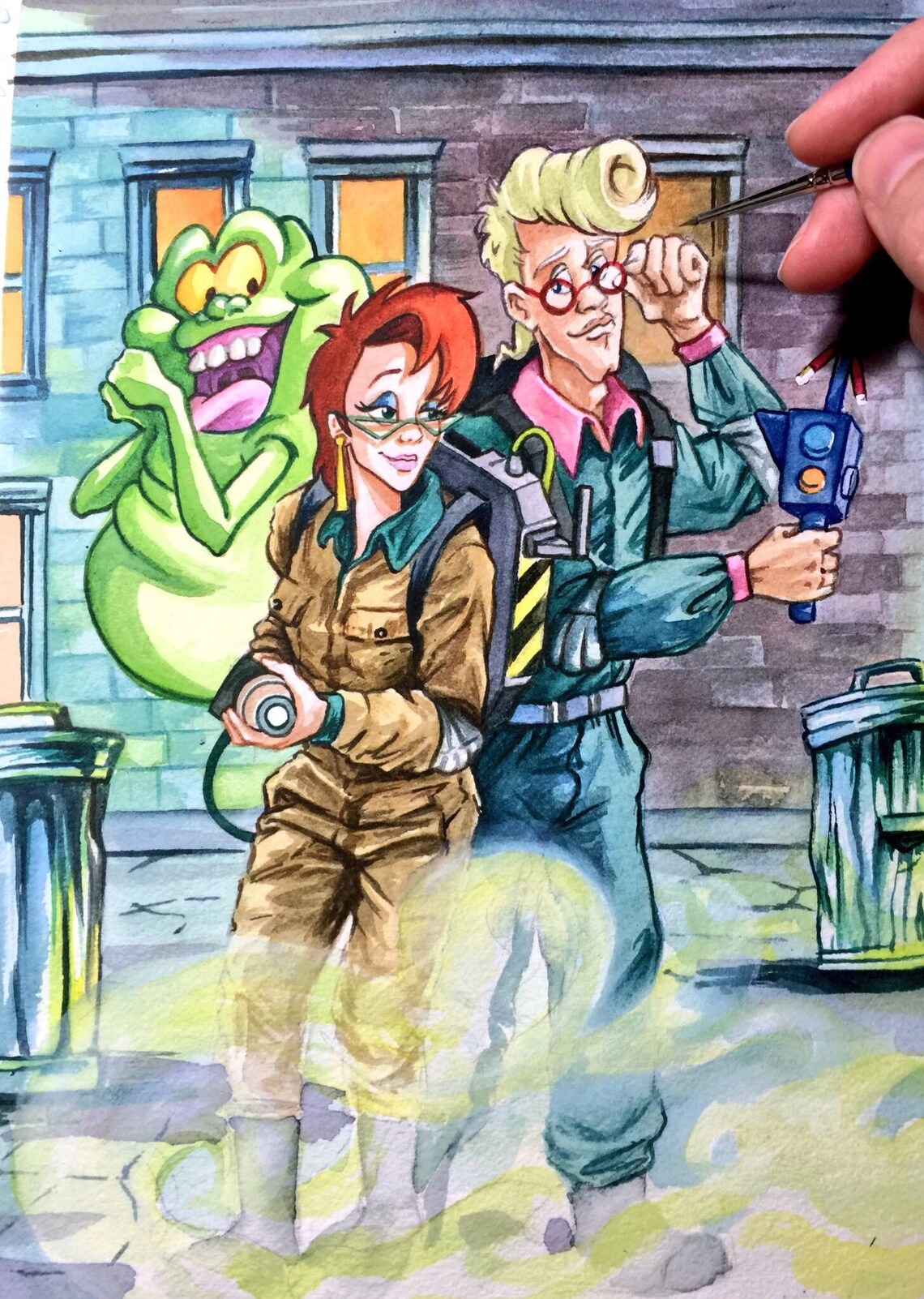 The Real Ghostbusters Fanart Original Watercolour Painting - Janine ...