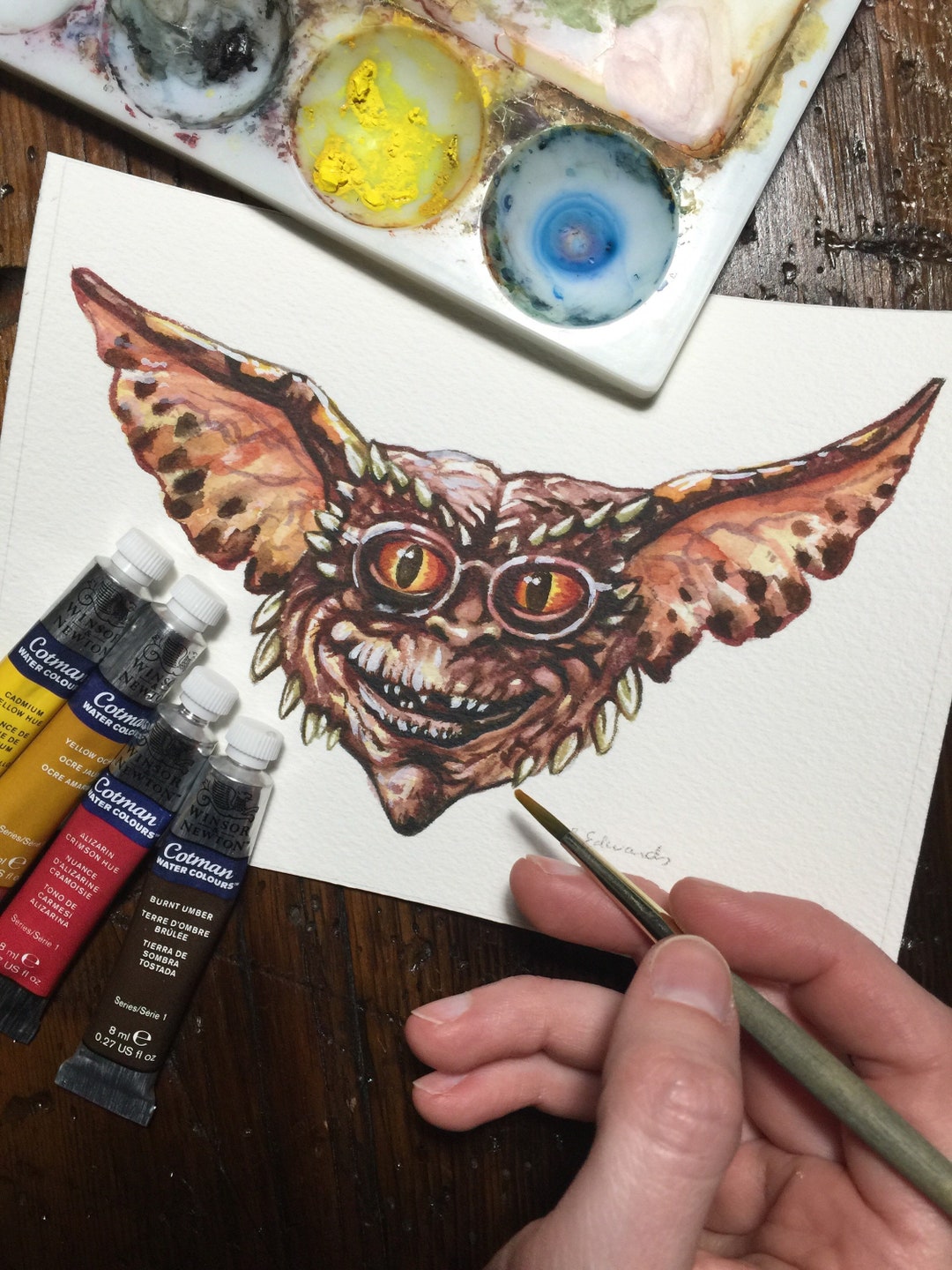 Gremlins Painting brain Gremlin Original - Etsy