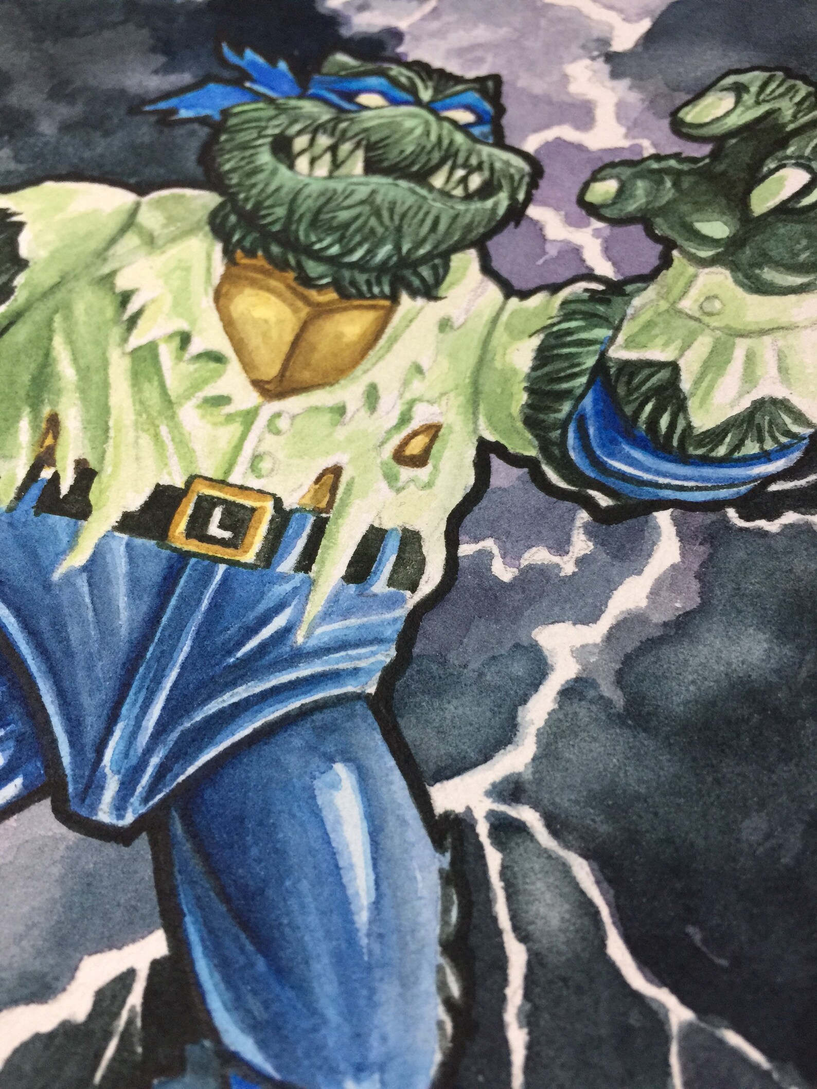 Leo as the Wolfman Original Teenage Mutant Ninja Turtle Watercolour ...