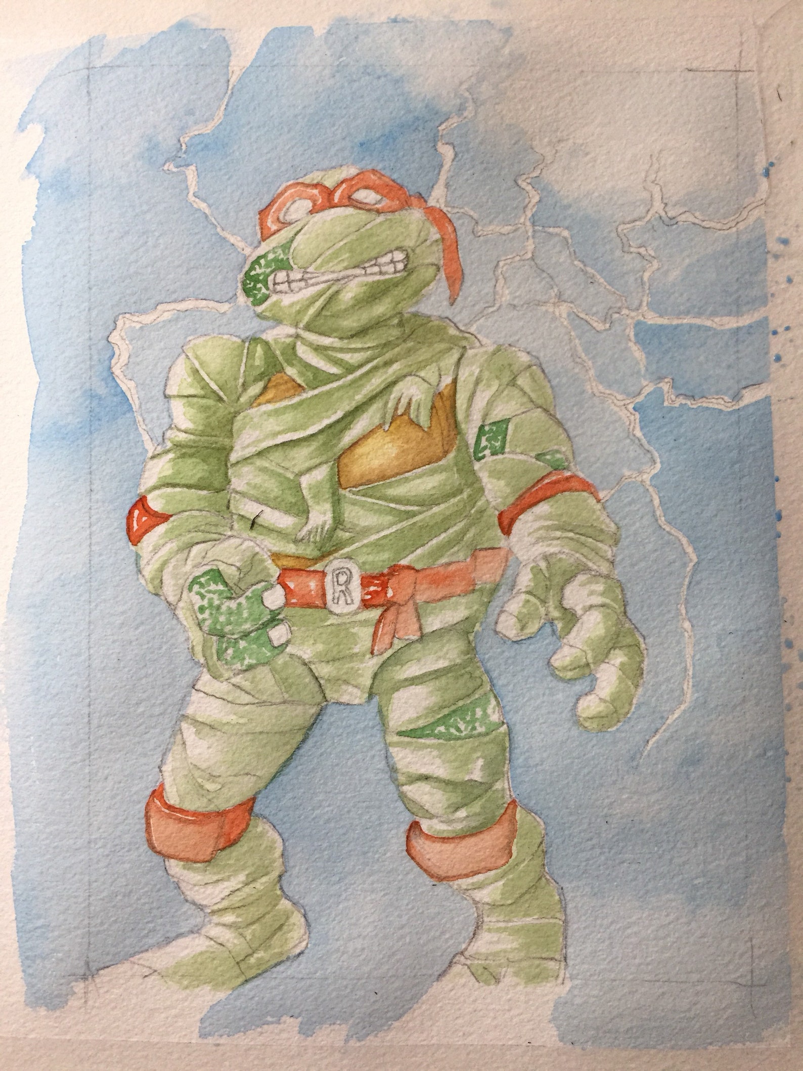 Raph as the Mummy Original Teenage Mutant Ninja Turtles Watercolour ...