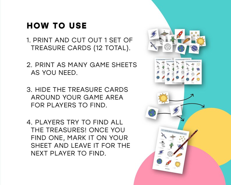 Outer Space Scavenger Hunt | Printable Kids Indoor Activity | Treasure ...