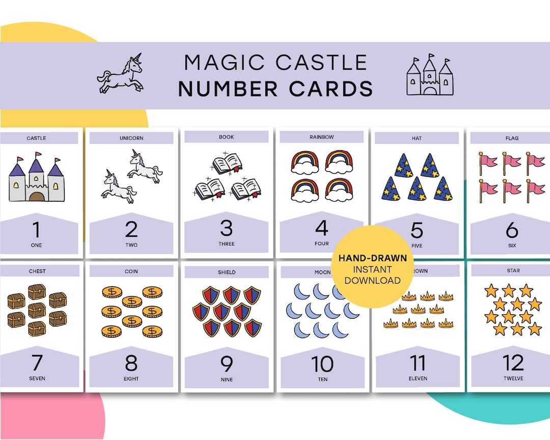 Magic Castle Number Matching | Printable Flashcards | Kids Learning ...