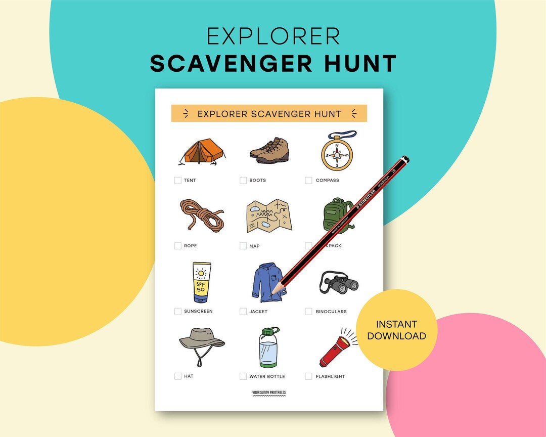 Explorer Scavenger Hunt | Kids Activity | Treasure Hunt | Kids Party ...
