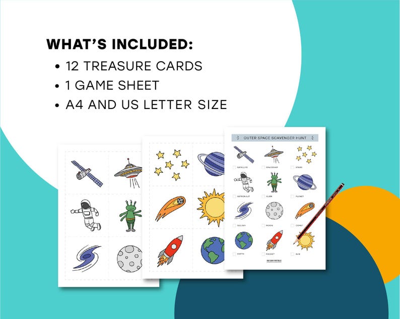 Outer Space Scavenger Hunt | Printable Kids Indoor Activity | Treasure ...