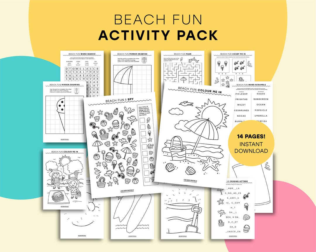 Beach Fun Activity Pack | Printable Kids Activity Sheets | Kids Games ...