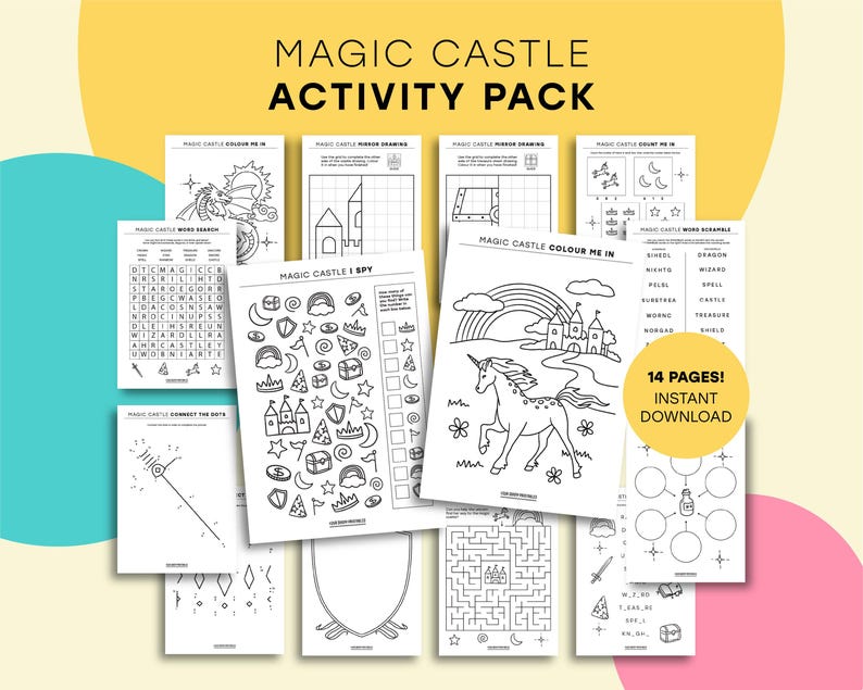 Magic Castle Activity Pack | Printable Kids Activity Sheets | Kids Games | Activity Bundle ...