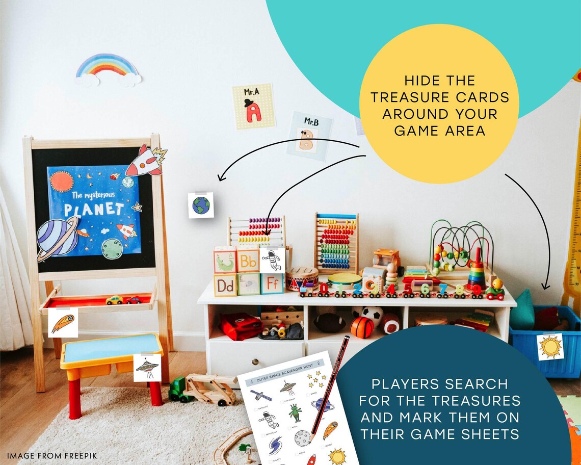 Outer Space Scavenger Hunt | Printable Kids Indoor Activity | Treasure ...