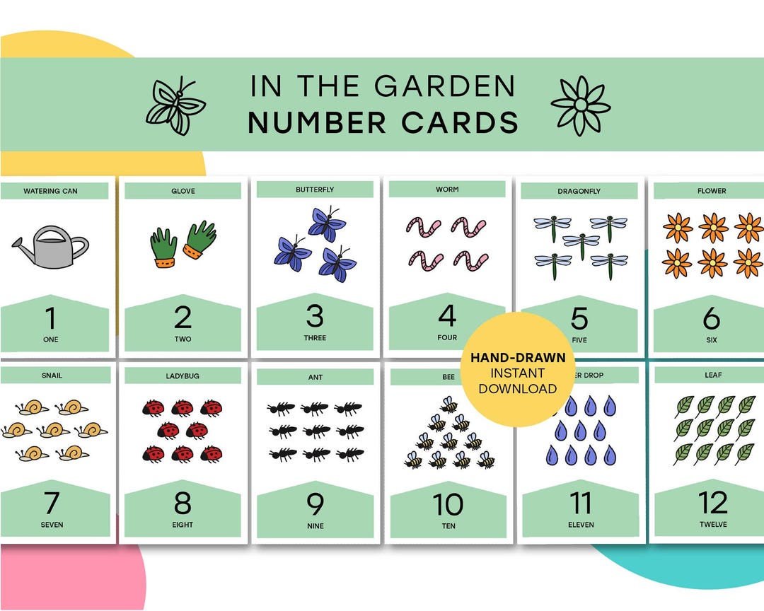 In the Garden Number Cards | Printable Flashcards | Kids Learning ...