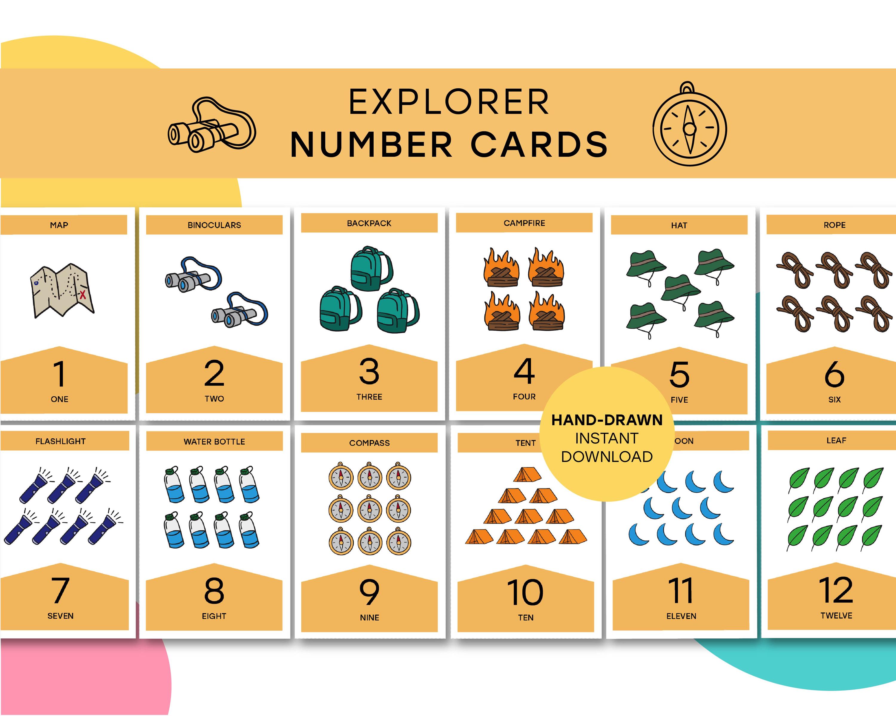 Explorer Number Matching | Printable Flashcard | Kids Learning Activity ...