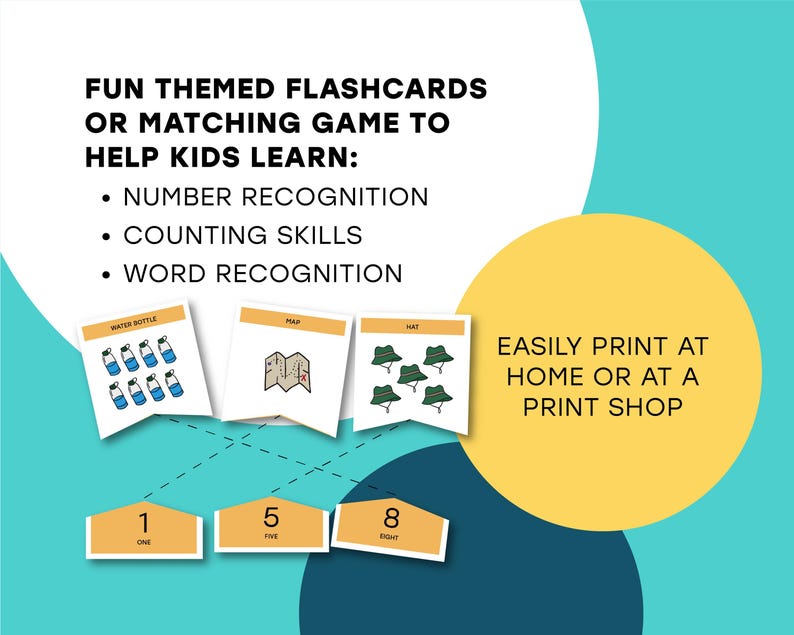 Explorer Number Matching | Printable Flashcard | Kids Learning Activity ...