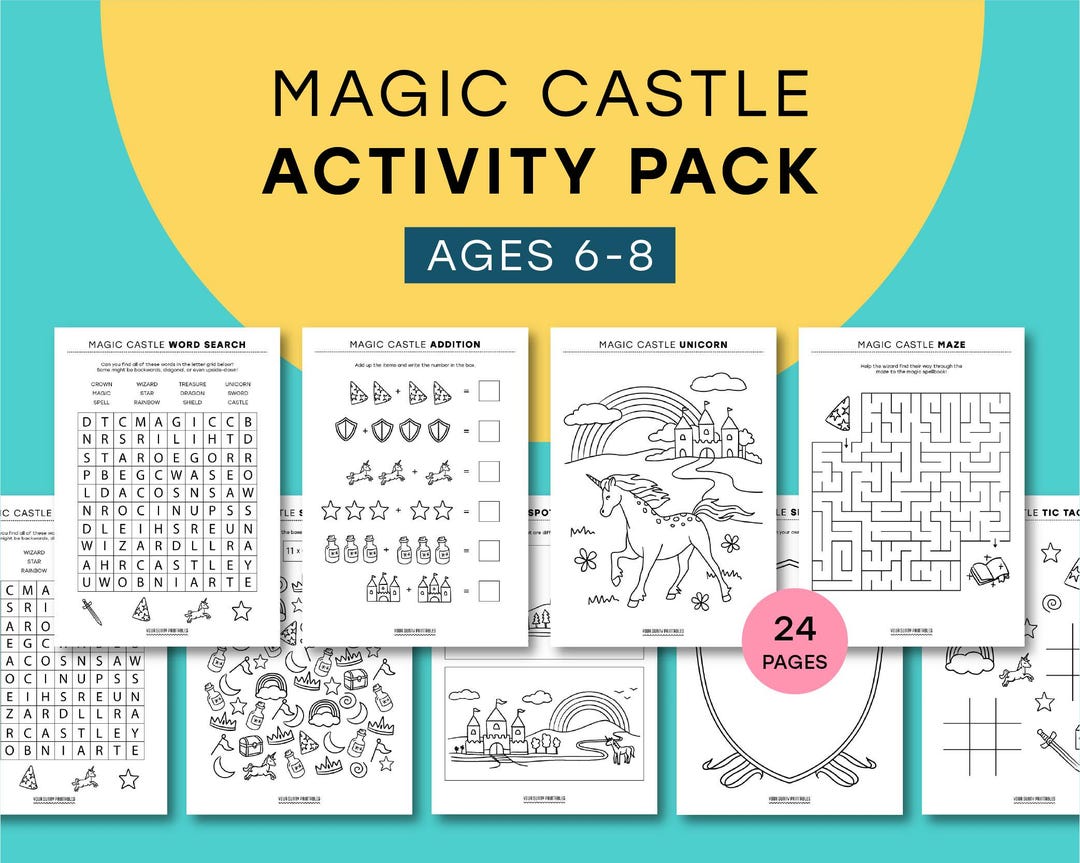 Magic Castle Kids Activity Pack (ages 6-8) | Printable Game Bundle ...