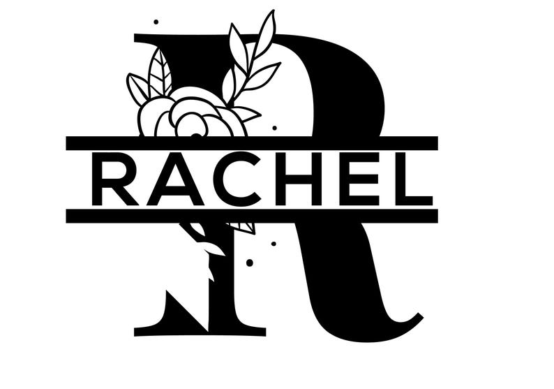 Floral Split Monogram Alphabet Svg Bundle A-Z Letters With Eps Ai Files ...