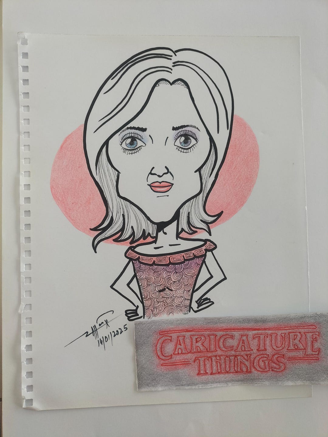 Custom Hand Drawn Caricature Personalized Portrait Sketch Unique Gift ...