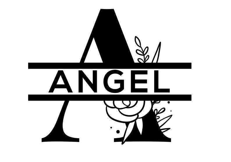 Floral Split Monogram Alphabet Svg Bundle A-Z Letters With Eps Ai Files ...