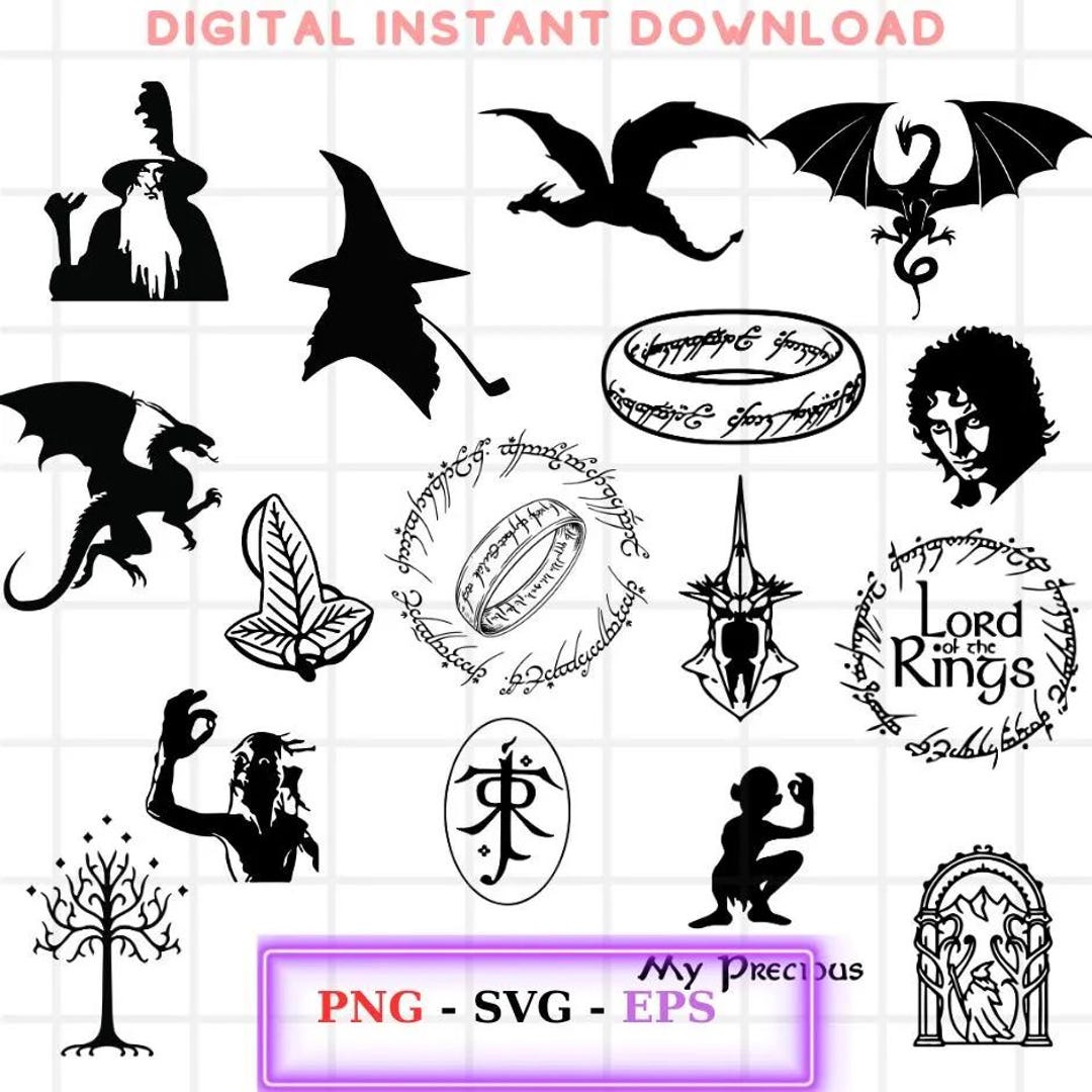 Paquete de LOTR, One Ring svg, paquete de Svg de El Señor de los ...