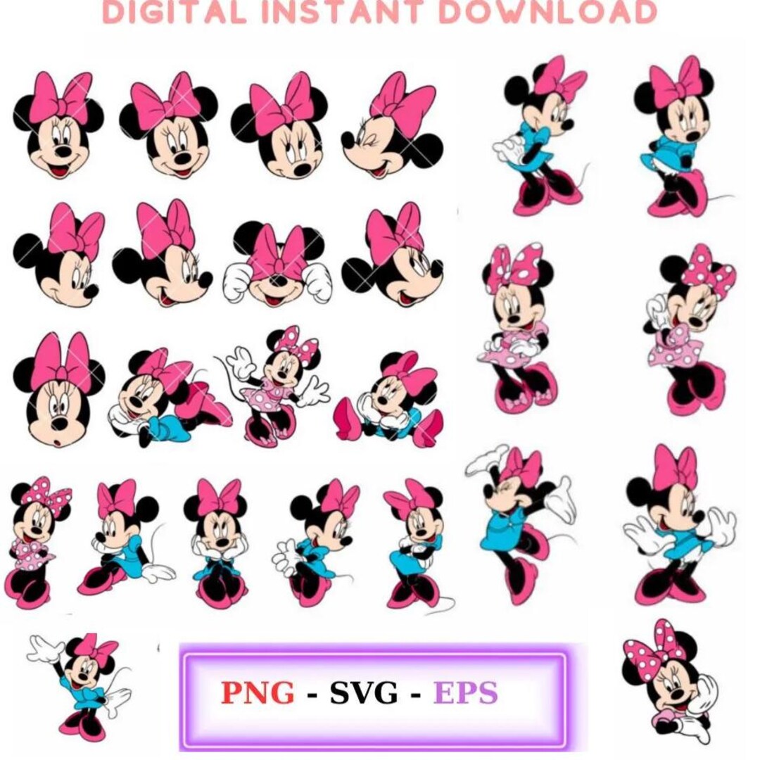 Minnie Mouse SVG Bundle, Princess Svg, Minnie Mouse Birthday, Minnie ...