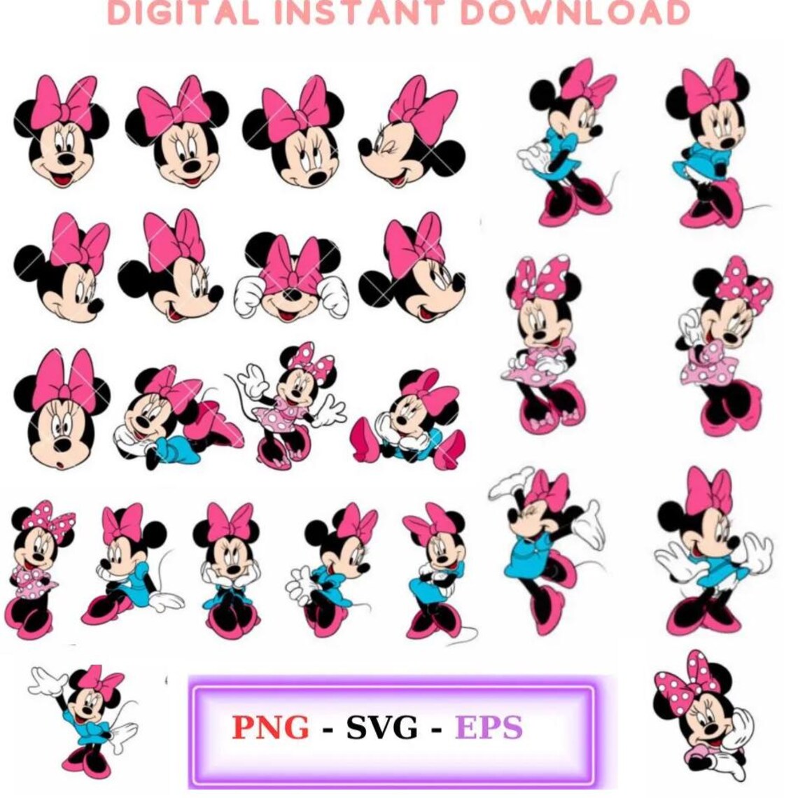 Minnie Mouse SVG Bundle, Princess Svg, Minnie Mouse Birthday, Minnie ...